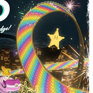 Rainbow Road (mario Kart) Travel Poster, Retro Gamer Wall Art - Etsy