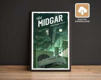 Midgar final Fantasy 7 Travel Poster Physical | Etsy