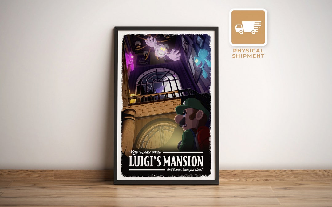 Luigi's Mansion Travel Poster, Retro Gamer Wall Art - Etsy