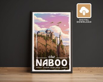 Naboo Travel Poster Star Wars Printable Wall Art Digital - Etsy