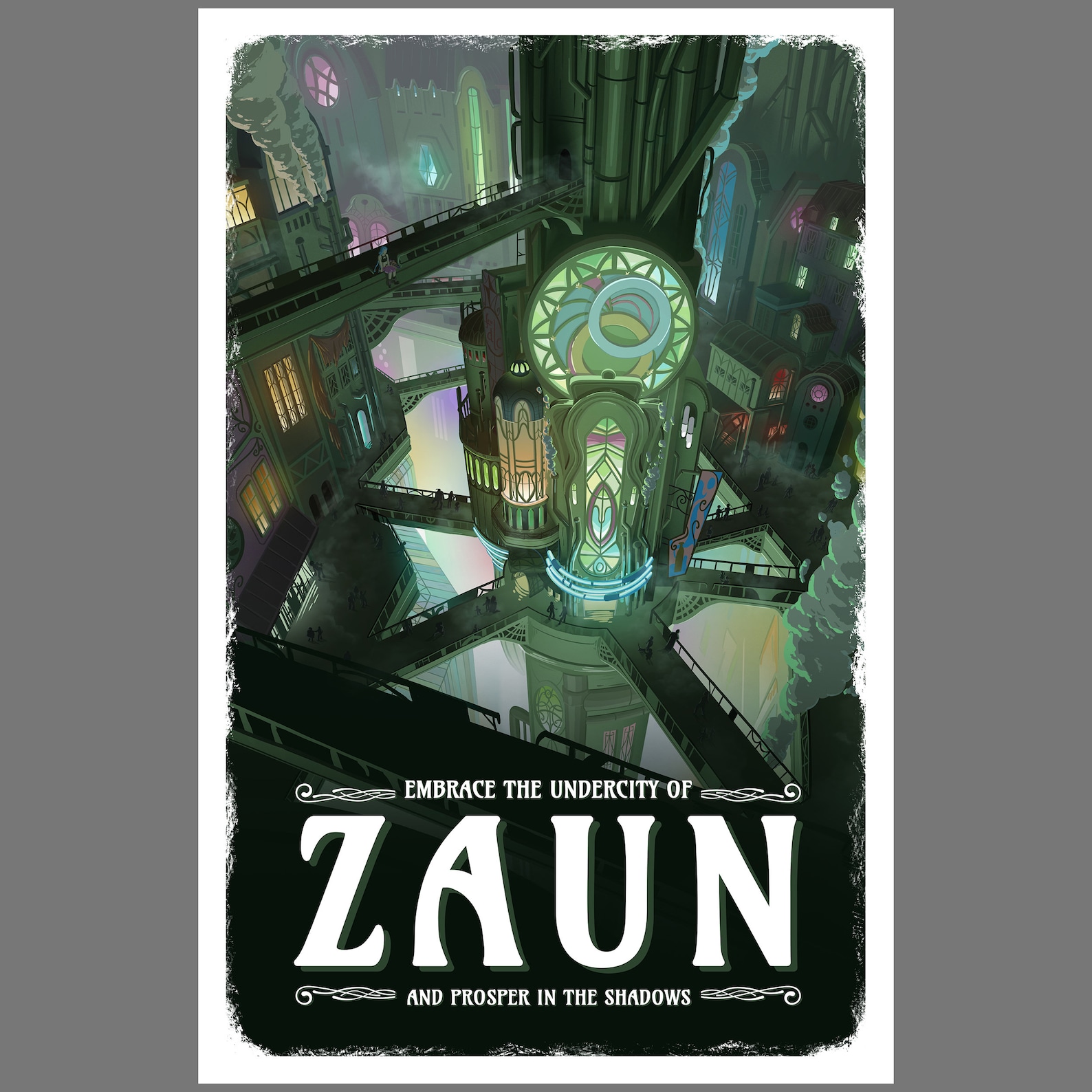 Zaun arcane / Lol Travel Poster Physical - Etsy
