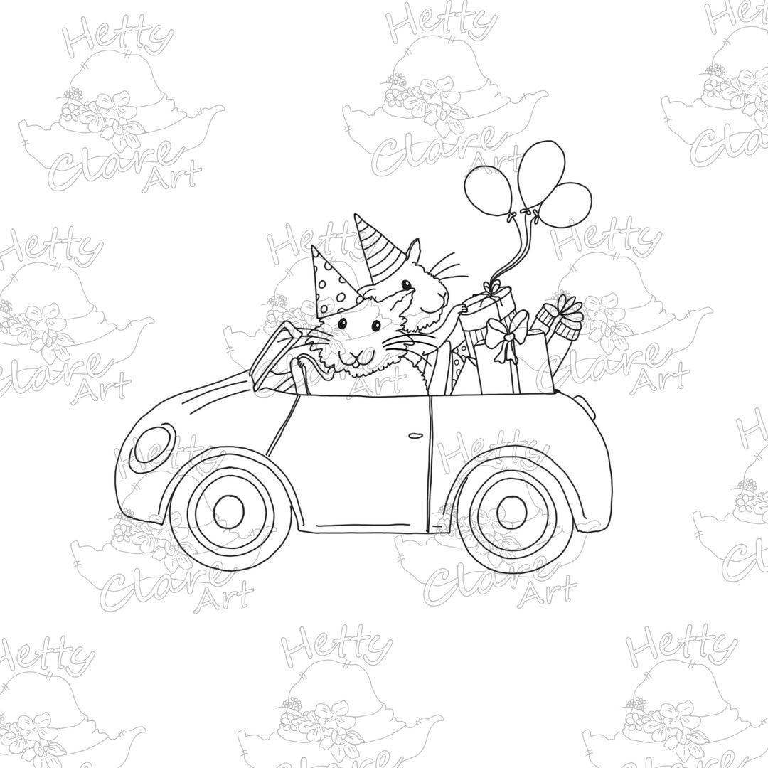 HAMSTER PARTY Digi Stamp - Etsy