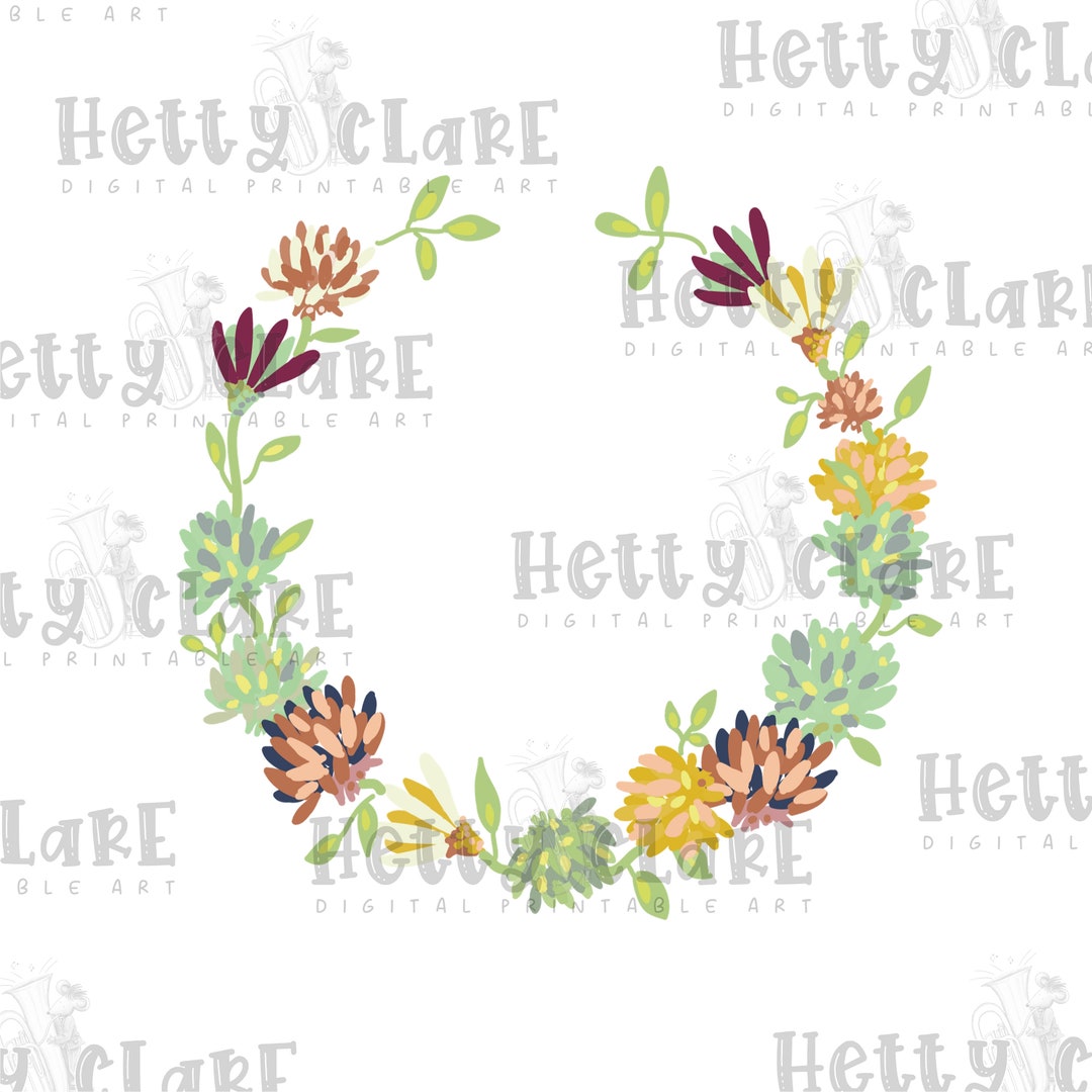 Flower Circle Clip Art Digital Download PNG With Transparent Background ...