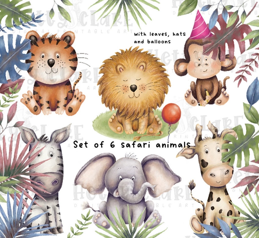 Safari Clipart - Png - Digital Download for Scrapbooking, Party ...