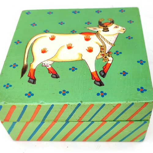 Beautifully Hand Painted Cow on Wooden Boxjewellry Box - Etsy