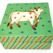 Hand Painted Cow on Wooden Box , Painted Storage Box , Cow Print Box ...