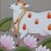 Set of 2 Beautiful Cow Pichwai Painting on Cloth With Natural - Etsy