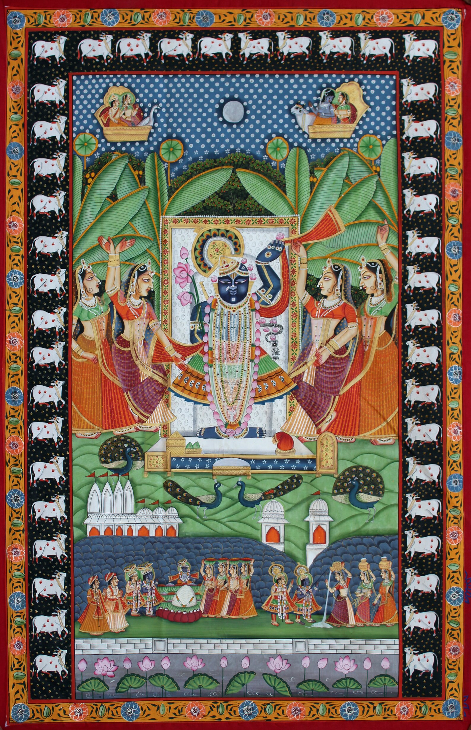 Indian Devotional Wall Art Painting of Shrinath Ji , Krishna's Love. - Etsy