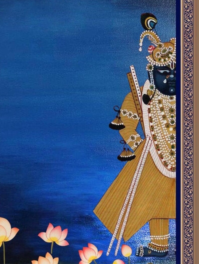 Original Painting of Lord Shrinath Ji Half Side Shreenath Ji - Etsy