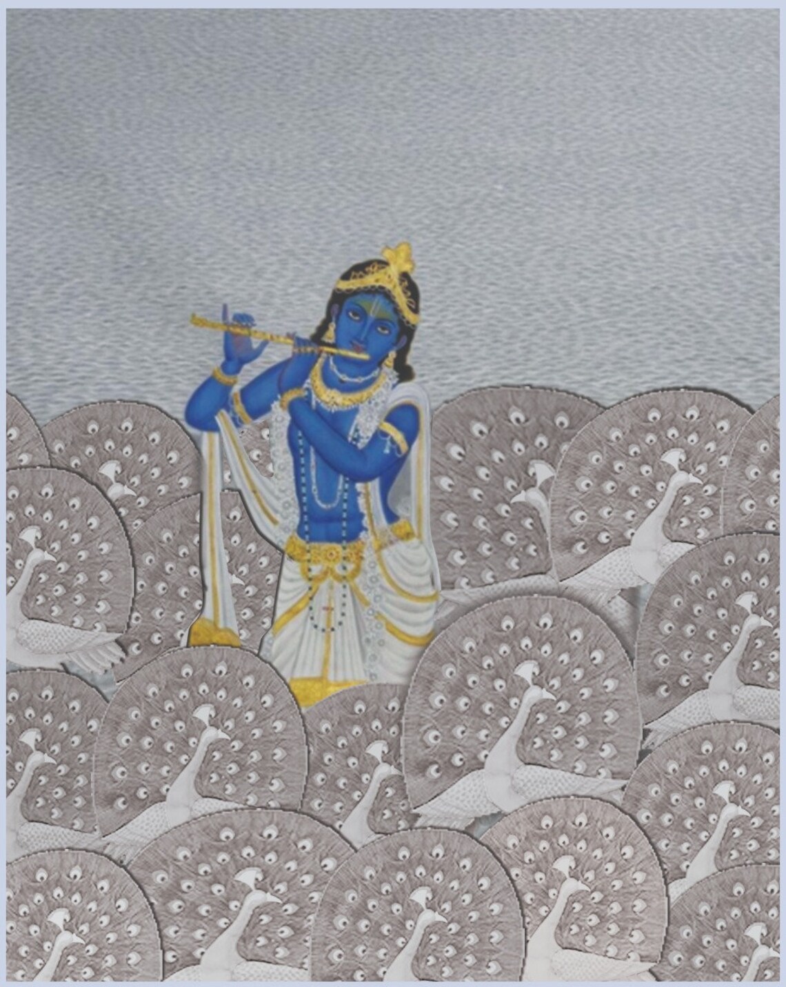 Painting of Lord Krishna on Cloth Indian Pichwai Art - Etsy