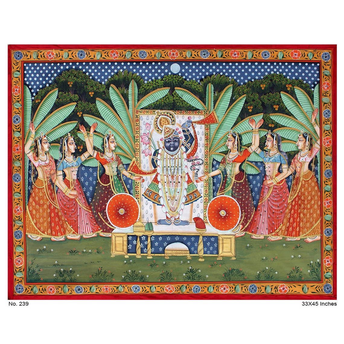 Lord Krishna Beautiful Hand Painted Indian Traditional - Etsy