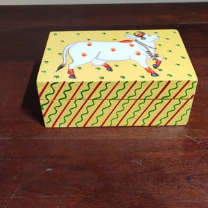 Beautifully Hand Painted Cow on Wooden Box. - Etsy