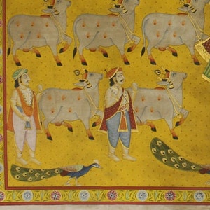 Pichwai Painting of Lord Shrinath Ji With Cows , Cow Pichwai Painting ...