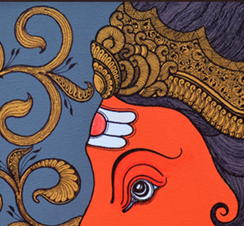 Lord Ganesha Painting handmade Painting on Canvas Acrylic | Etsy