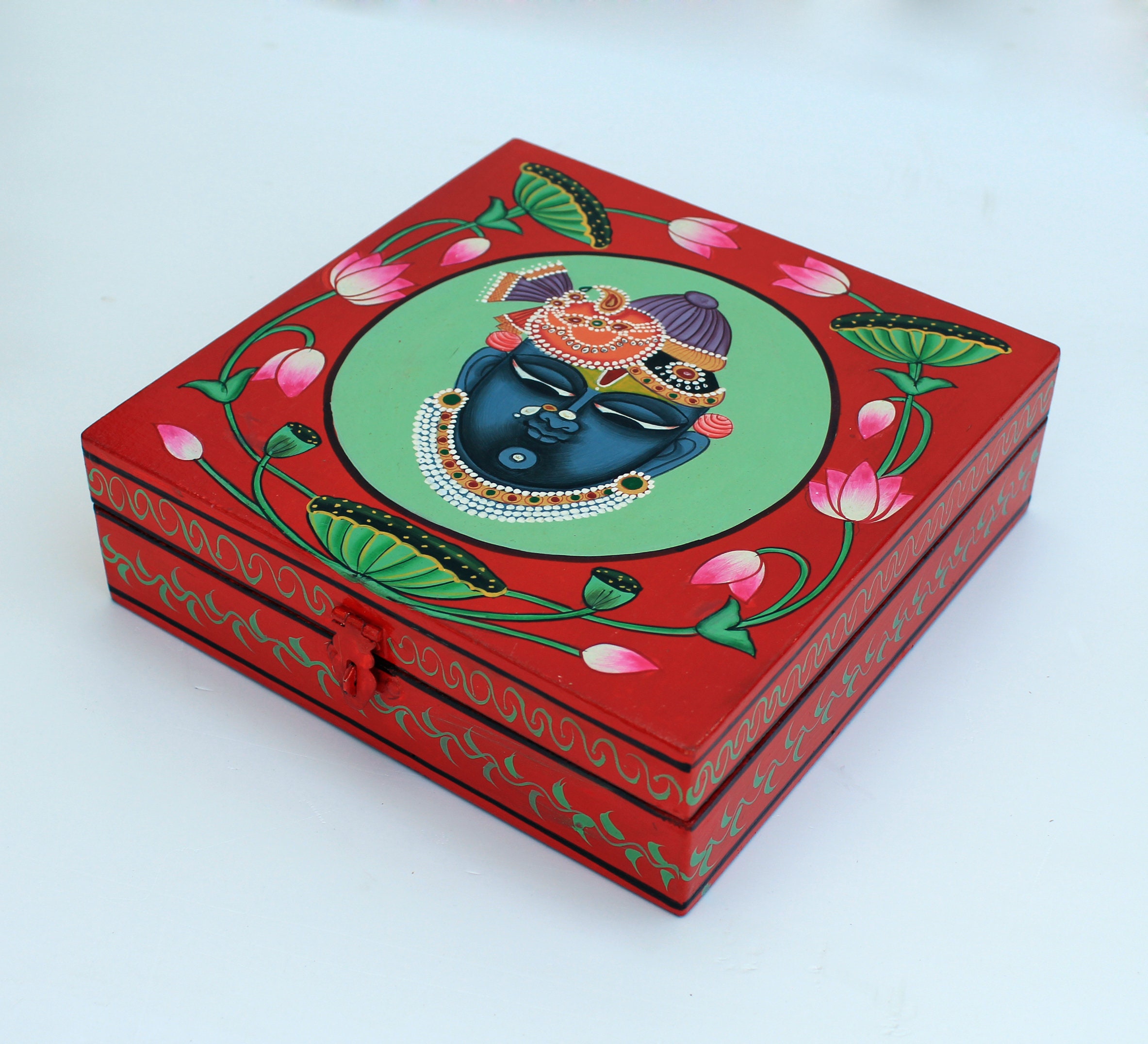 Hand painted shrinath ji on wooden boxjewellry boxtrendy | Etsy