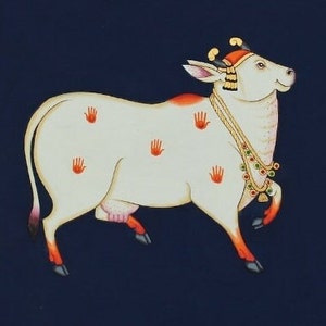 Traditional Painting of Holy Cow- Handmade Pichwai Painting - Indian ...
