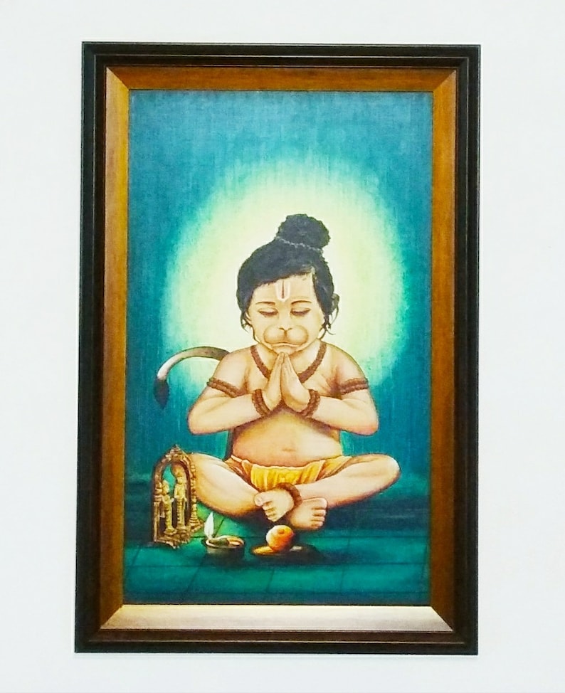 Beautifully Hand Painted Baby Hanuman Ji on Canvas With - Etsy