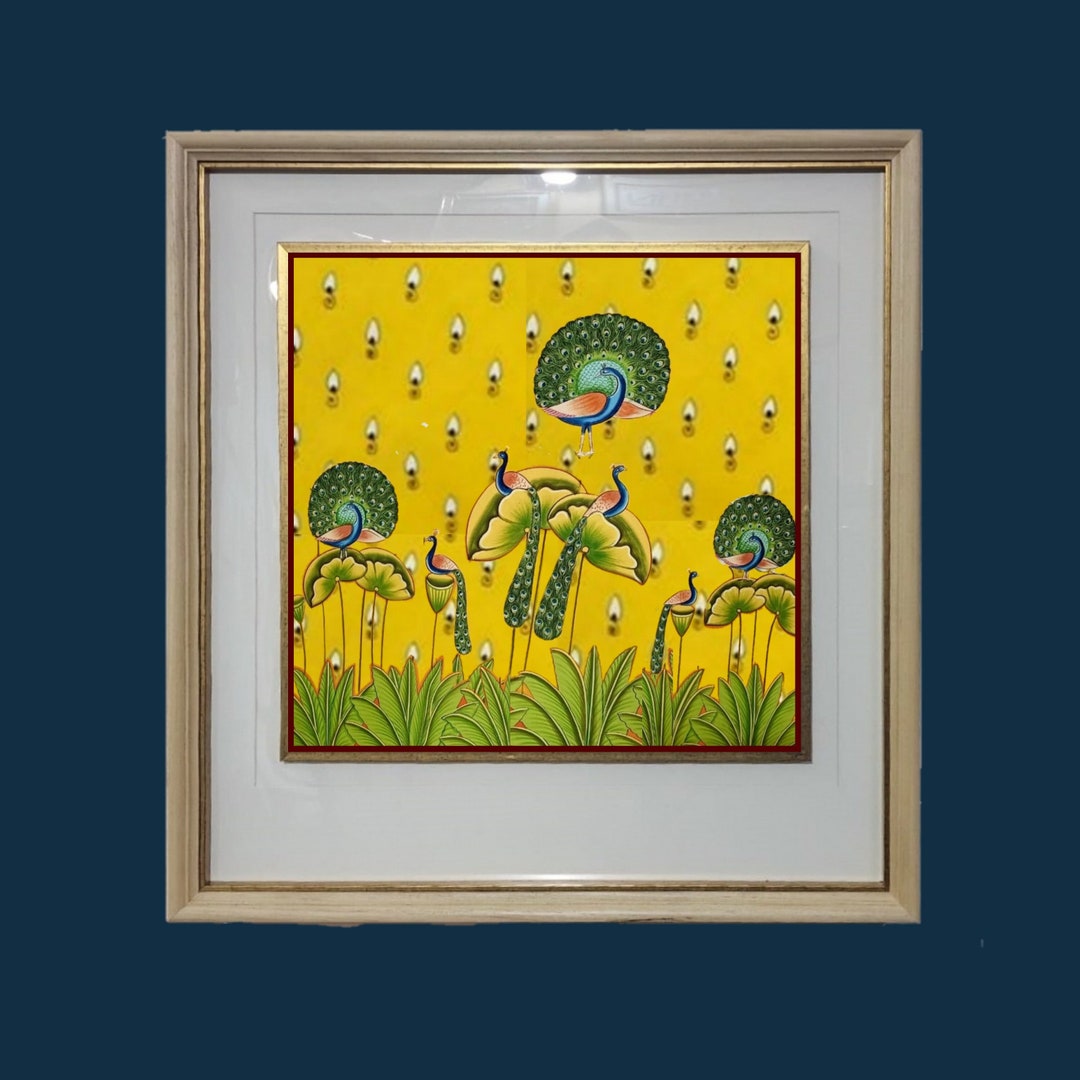 Peacock Dancing Images , Handmade Pichwai Painting , Traditional Style ...