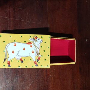 Beautifully Hand Painted Cow on Wooden Box. - Etsy