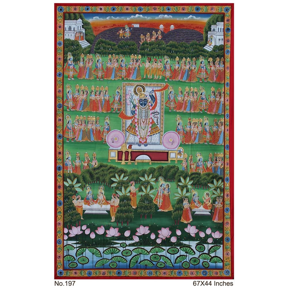 Traditional Indian Painting of Shrinath Ji and Krishna With - Etsy