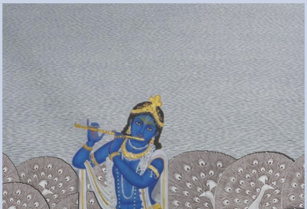 Painting of Lord Krishna on Cloth Indian Pichwai Art - Etsy