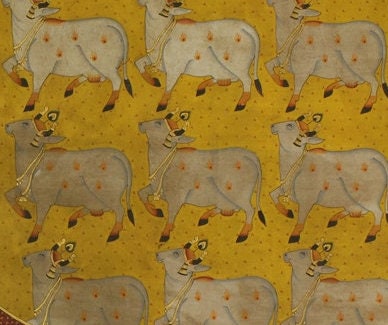 Pichwai Painting of Lord Shrinath Ji With Cows , Cow Pichwai Painting ...