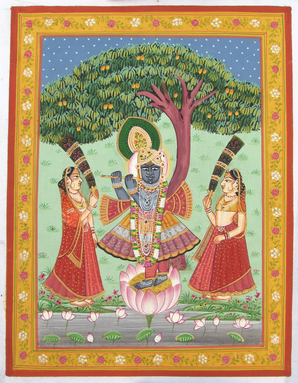 Traditional Wall Painting Indian Home Decor Indian Royal - Etsy