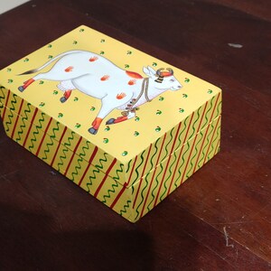 Beautifully Hand Painted Cow on Wooden Box. - Etsy
