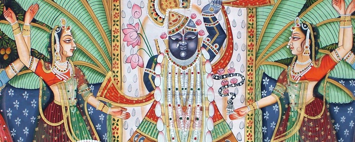 Lord Krishna Beautiful Hand Painted Indian Traditional | Etsy