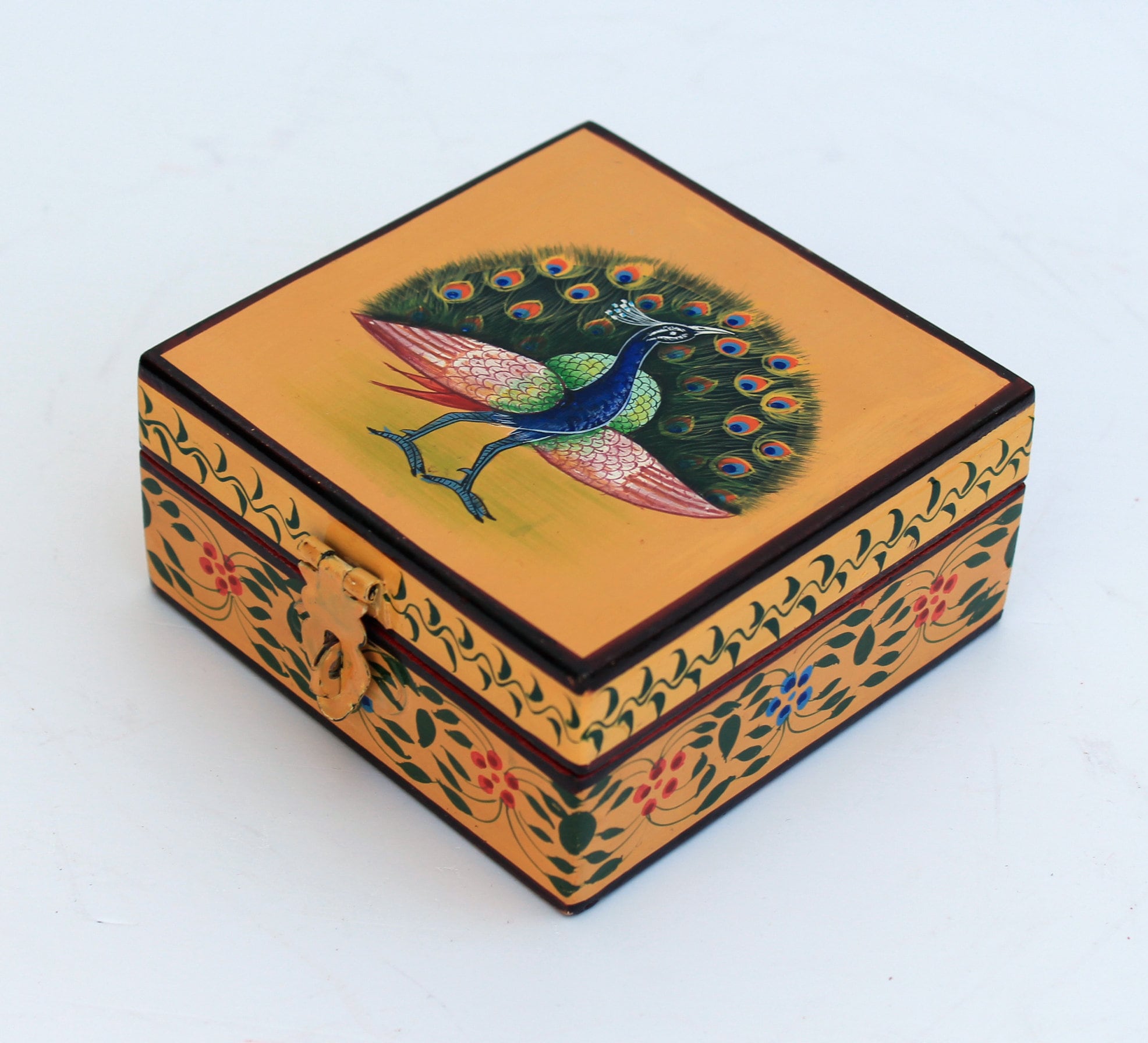 Hand Painted Peacock on Wooden Box Wooden Box Home Decor - Etsy