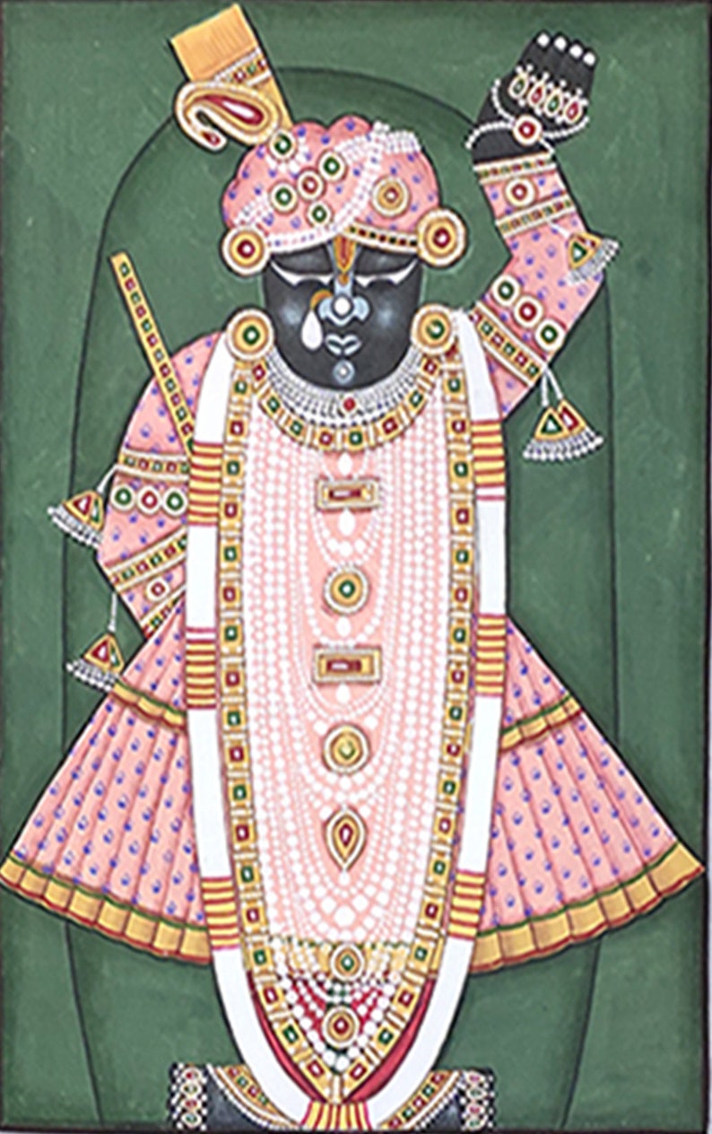 Traditional Shreenath Ji Hand Painted Beautiful Pichwai Indian - Etsy