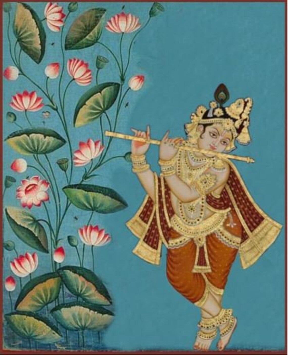 Lord Krishna Painting,krishna Standing Painting Indian Pichwai Painting ...