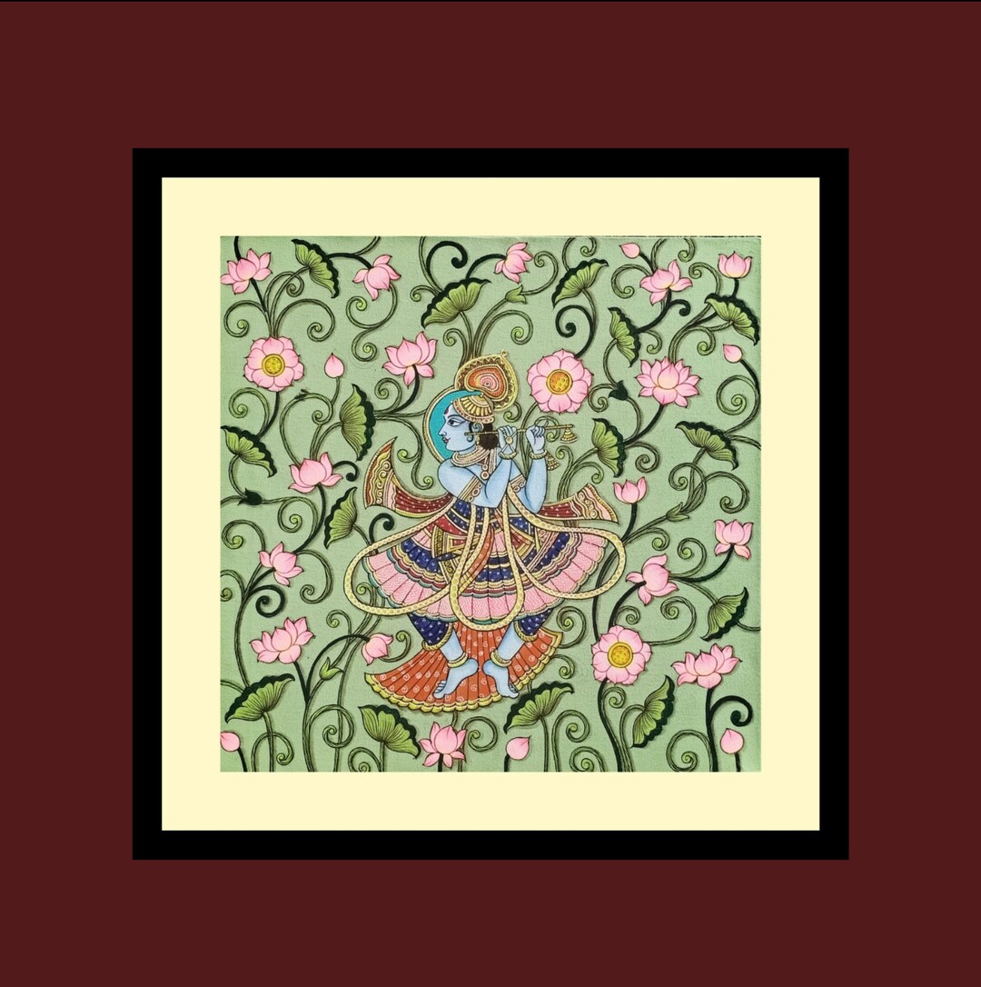 Lord Krishna Painting , Acrylic on Canvas , Religious Art , Wall Decor ...
