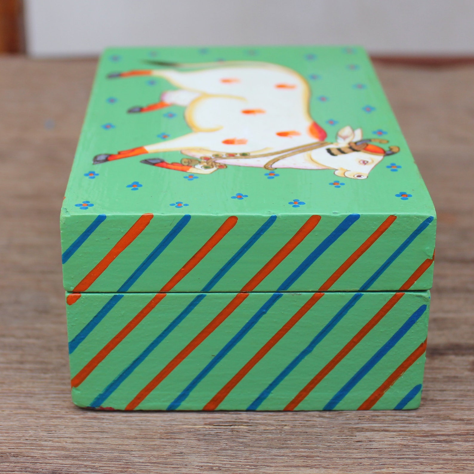 Beautifully Hand Painted Cow on Wooden Box, Trendy Jewelry Box ...