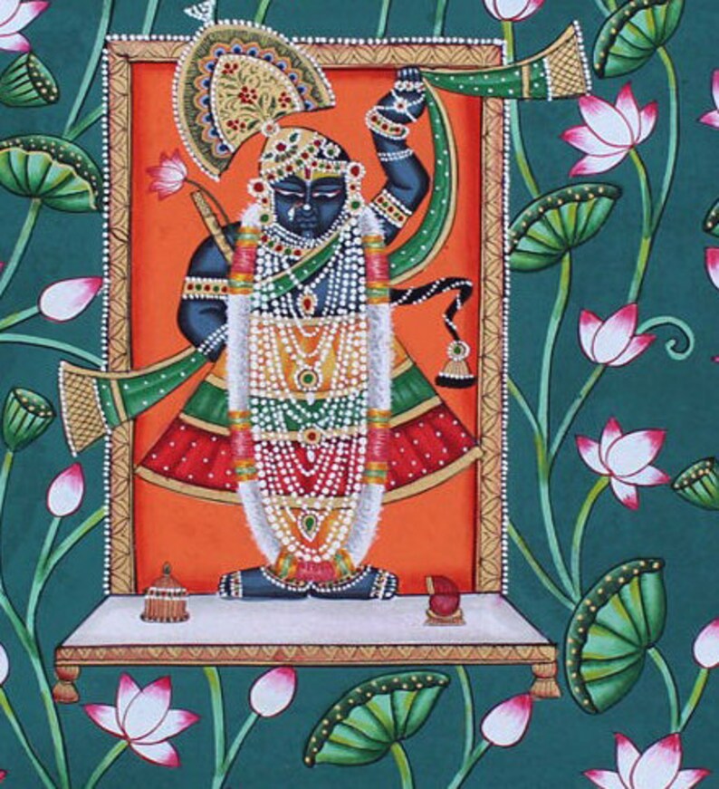 Painting of Shrinath Ji in Kamal Talai Wall Decor Indian - Etsy India