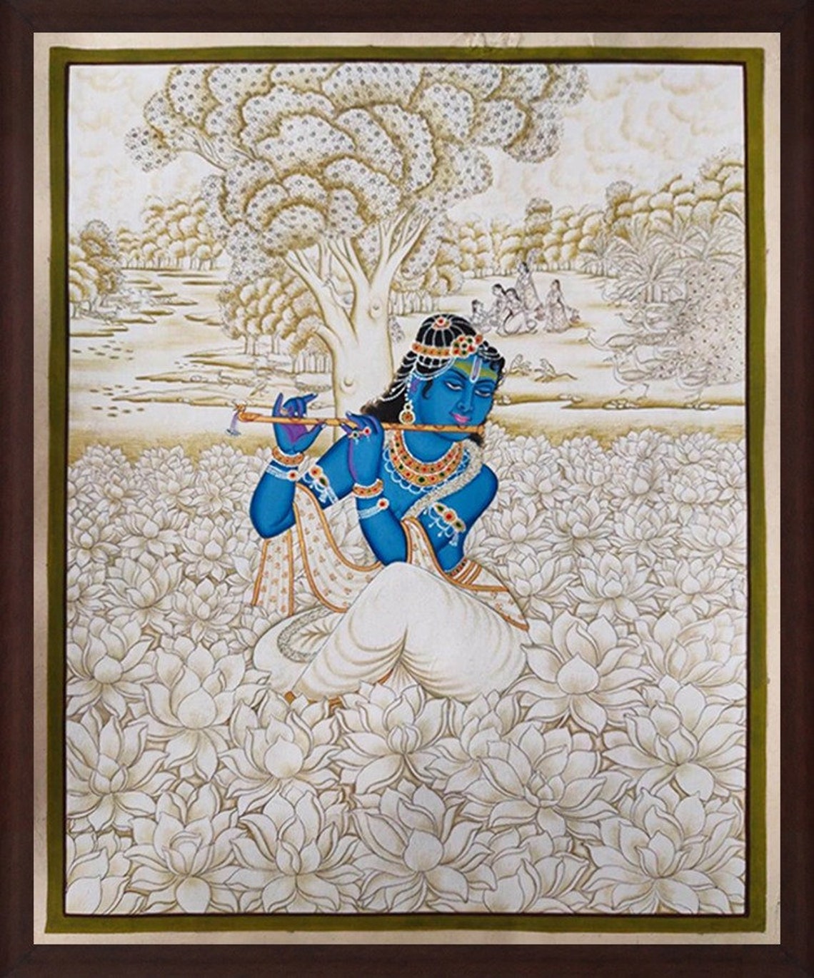 Monochrome Pichwai Painting Lord Krishna Pichwai Painting - Etsy