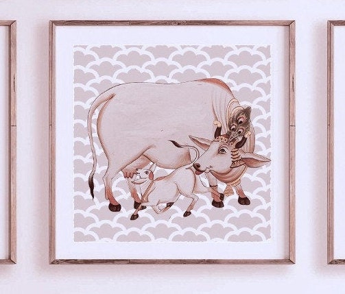 Set of 6 Paintings of Holy Cows Beautiful Home Decor - Etsy