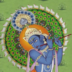 Lord Krishna on Fabric- Painting of Lord Krishna- Painting for Living ...