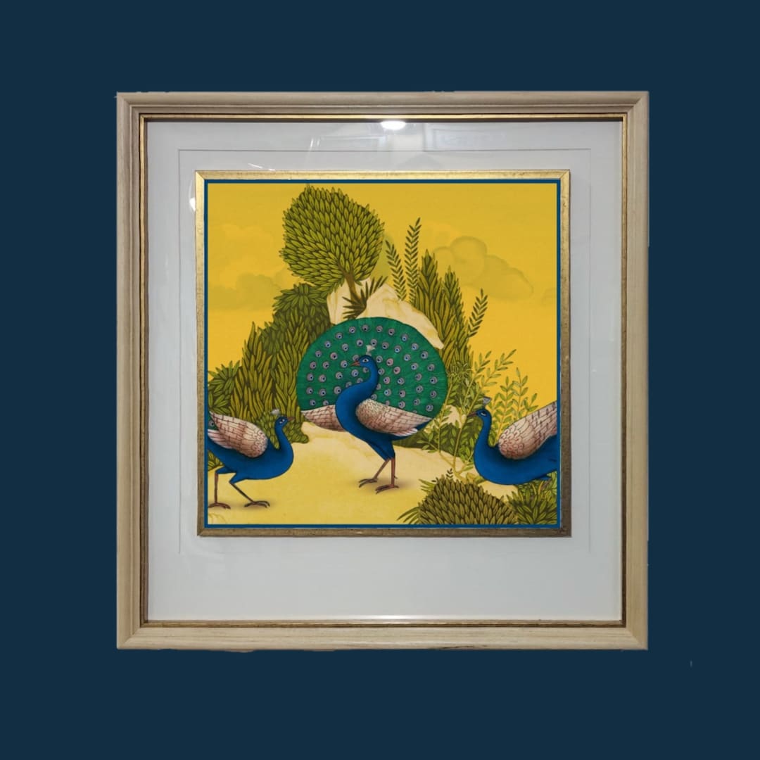 Peacock Dancing Images , Handmade Pichwai Painting , Traditional Style ...