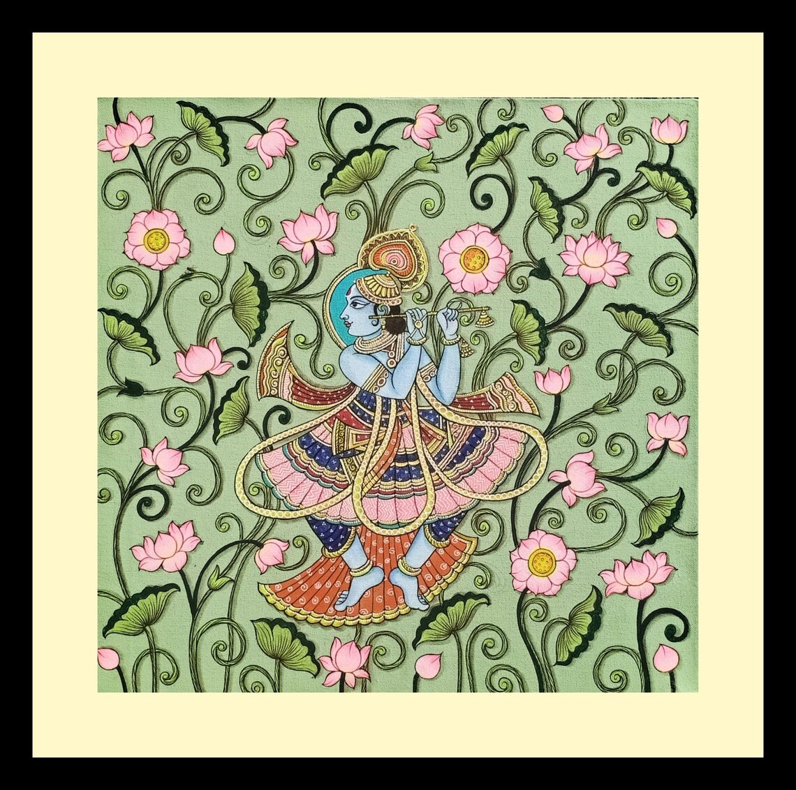 Lord Krishna Painting Acrylic on Canvas Religious Art - Etsy