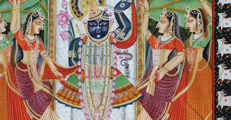 Indian Devotional Wall Art Painting of Shrinath Ji , Krishna's Love. - Etsy