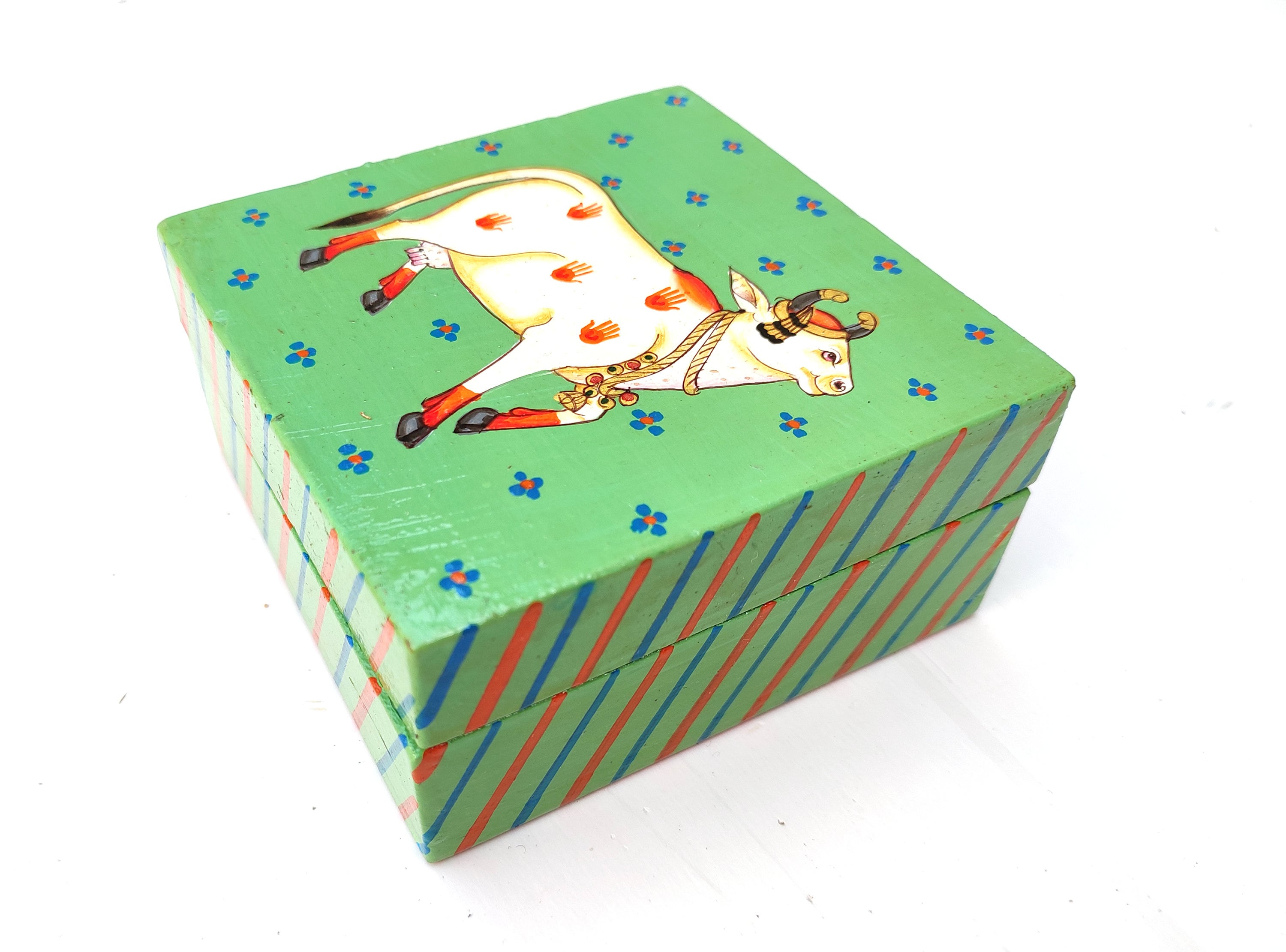 Hand Painted Cow on Wooden Box Painted Storage Box Cow - Etsy