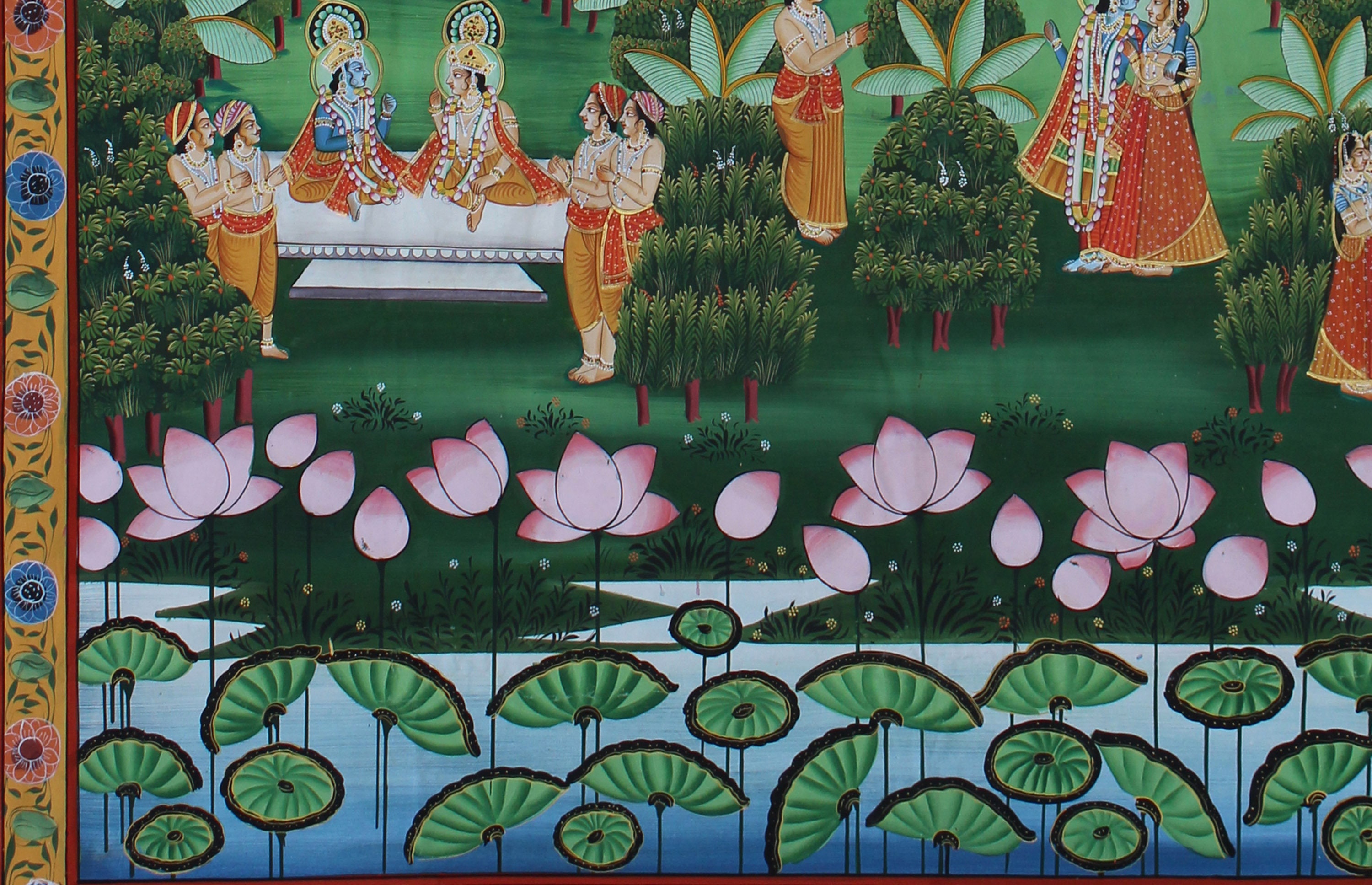 Traditional Indian Painting of Shrinath Ji and Krishna With - Etsy