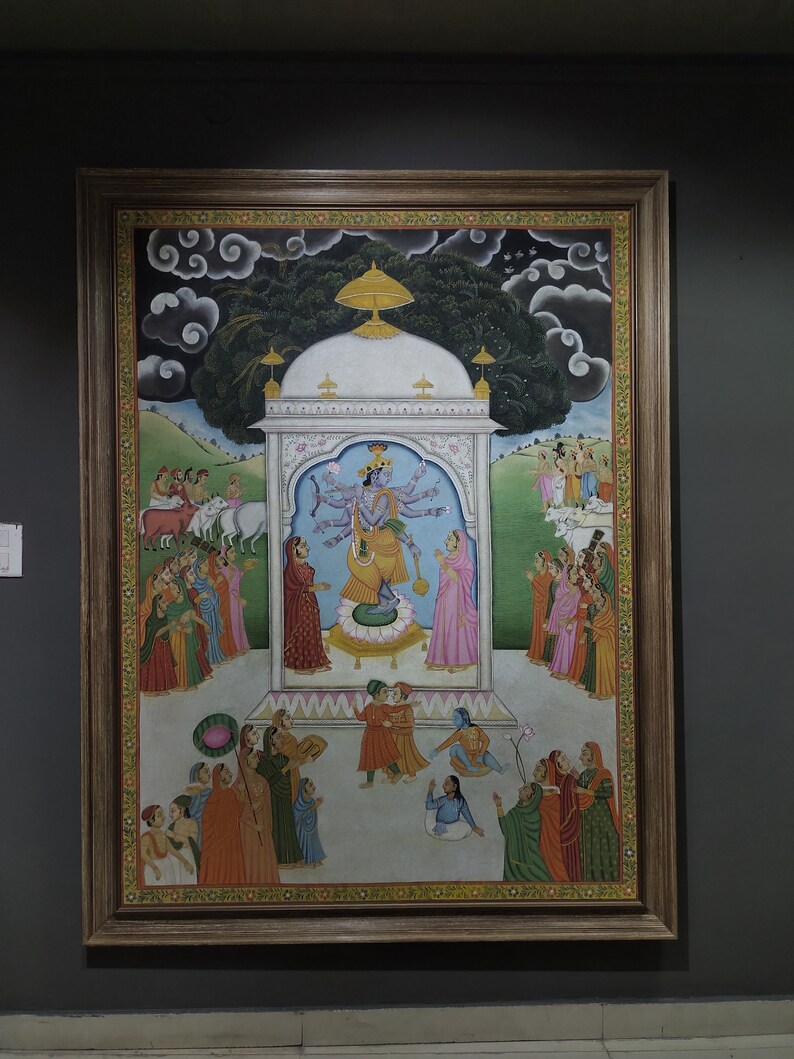 Krishna Pichwai Painting - Krishna With 8 Arms - Handmade Pichwai ...
