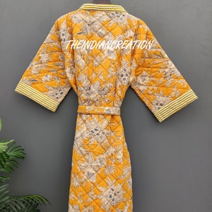 Cotton Quilted Robe, Quilted Kimono, Robes, Traditional Kimono, Cotton ...