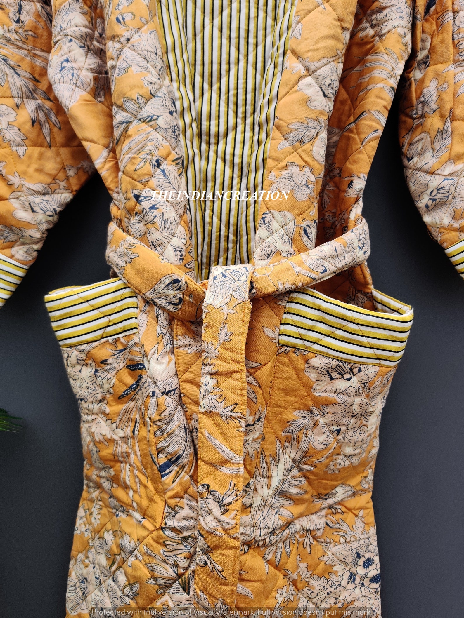 Cotton Handmade Floral Quilted Robe Jacket Women's Robe - Etsy