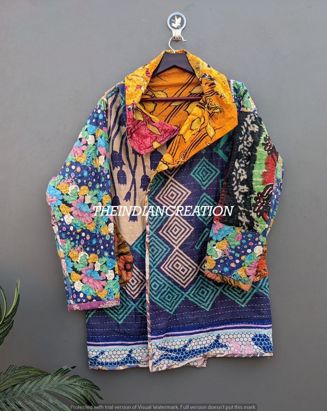 Dressing Gown Cotton Robe, Handmade Robes, Embroidery Robes, Kantha ...