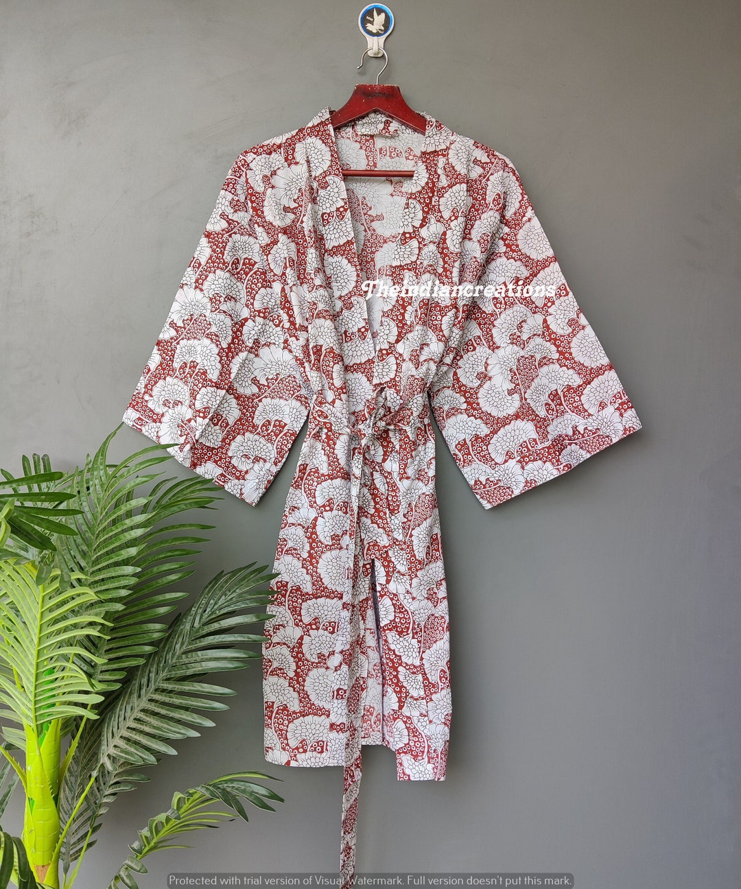 100% Cotton Kimono Robes, Pure Cotton Kimono, Block Print Cotton Kimono ...