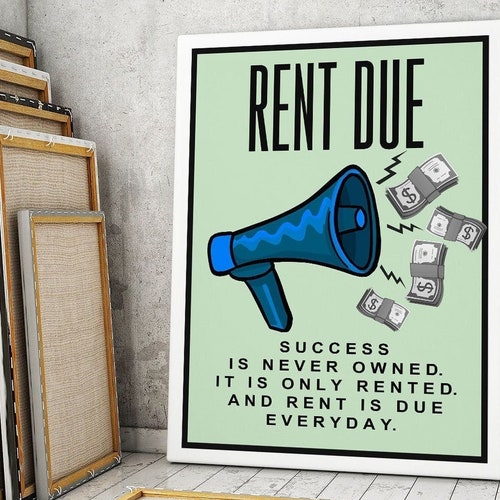 Rent Due Motivational Poster Policeman Canvas Print Success - Etsy
