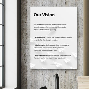 Company Vision Office Decor Corporate Statement Wall Art Team Poster ...